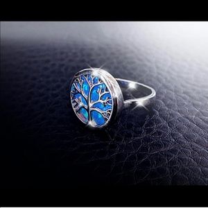 Jewelry | New Blue Opal Tree Of Life Silver Ring | Poshmark